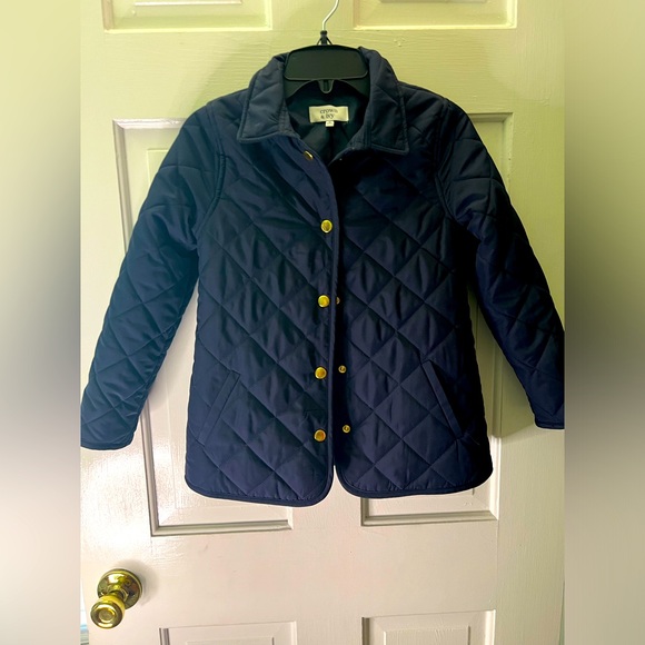 crown & ivy | Jackets & Coats | Crown Ivy Navy Quilted Jacket With Gold ...